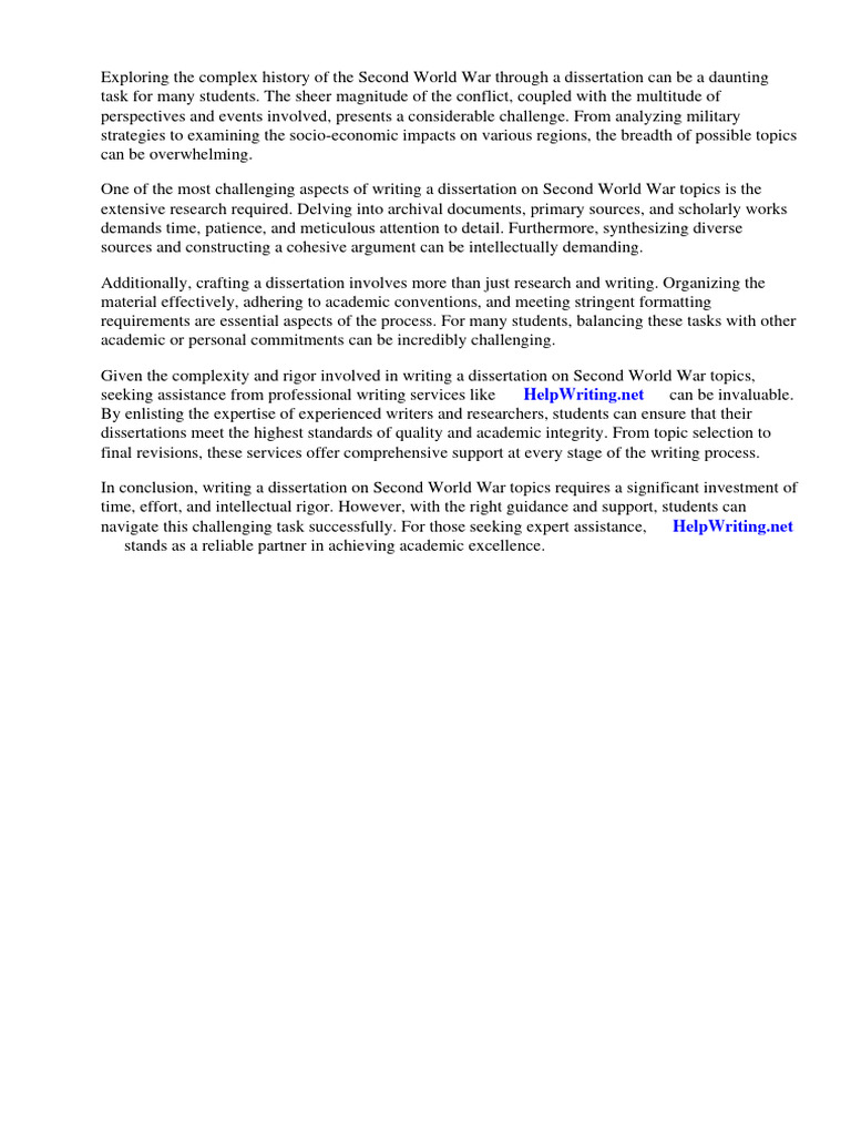 Second World War Dissertation Ideas | PDF | Thesis | Essays