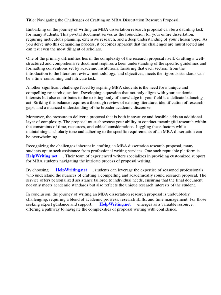 Mba Dissertation Research Proposal | PDF | Social Networking Service ...