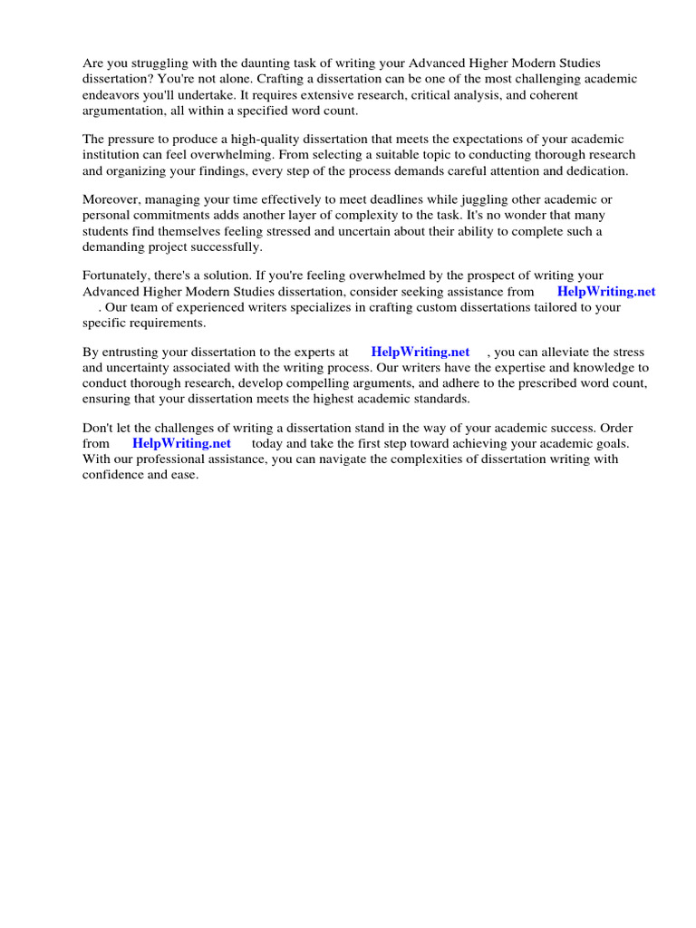 Advanced Higher Modern Studies Dissertation Word Count | PDF | Thesis ...