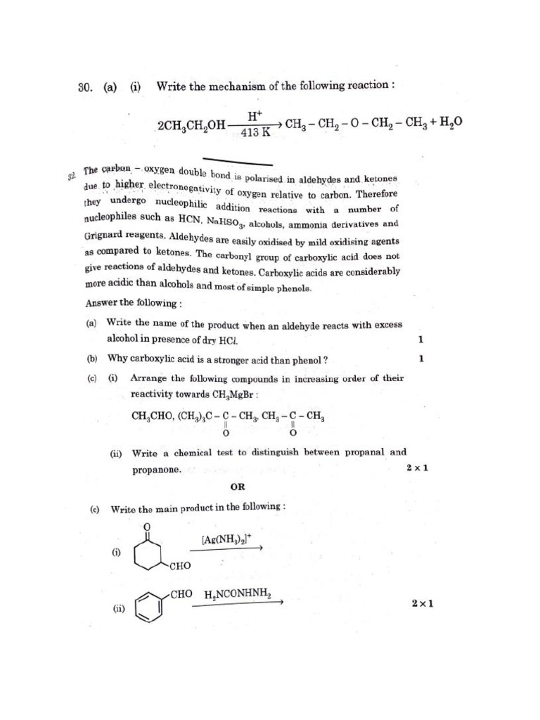 Aldehyde Ketone and Carboxylic Acid Pyq | PDF