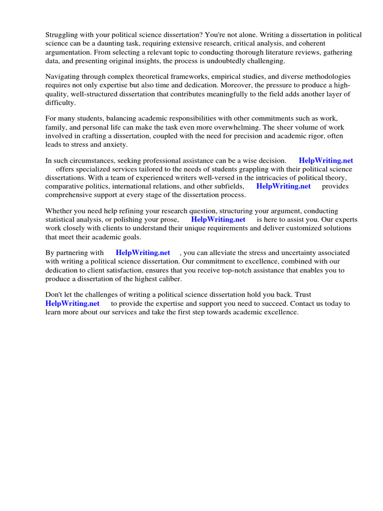Political Science Dissertation Help | PDF | Science | Political Science