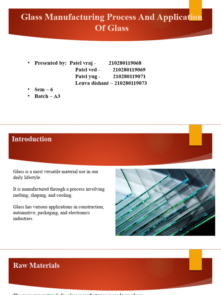 Glass Manufacturing Process and Application of Glass[1]-1 | PDF ...