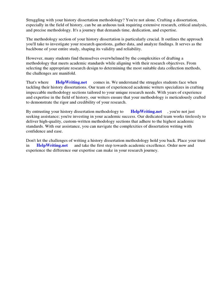 Optimize History Dissertation Methodology | PDF | Methodology | Thesis