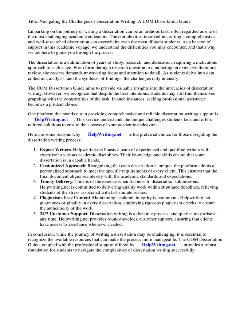 Uom Dissertation Guide | Download Free PDF | Thesis | Doctor Of Philosophy