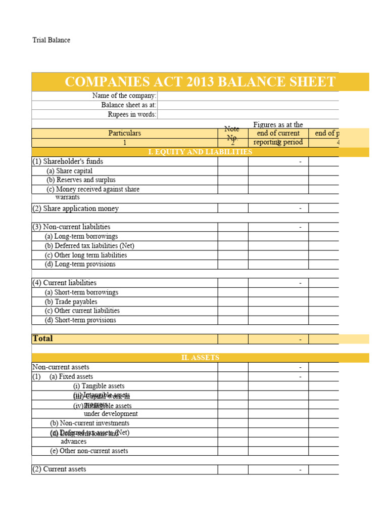 Balance sheet template | PDF | Balance Sheet | Accounting