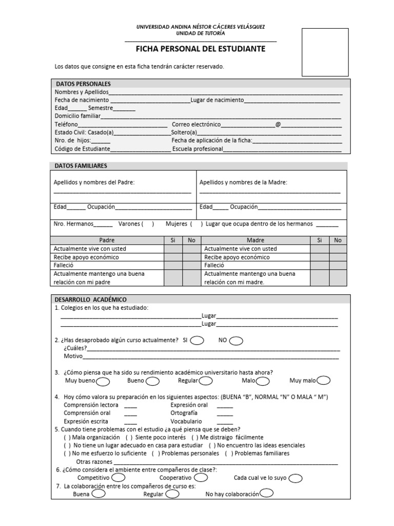 ficha_personal_estudiante | PDF