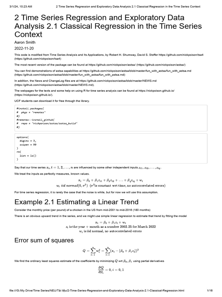 2 Time Series Regression And Exploratory Data Analysis 2 1 Classical