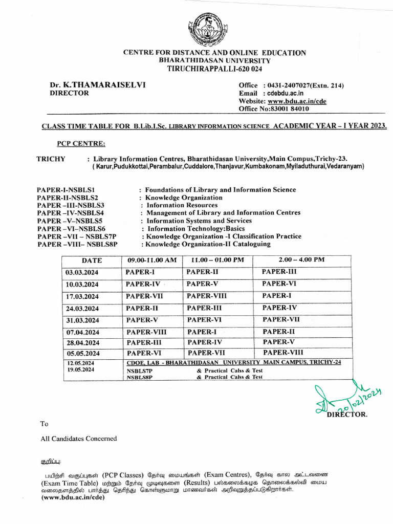 A23 Blis Class Timetable | PDF