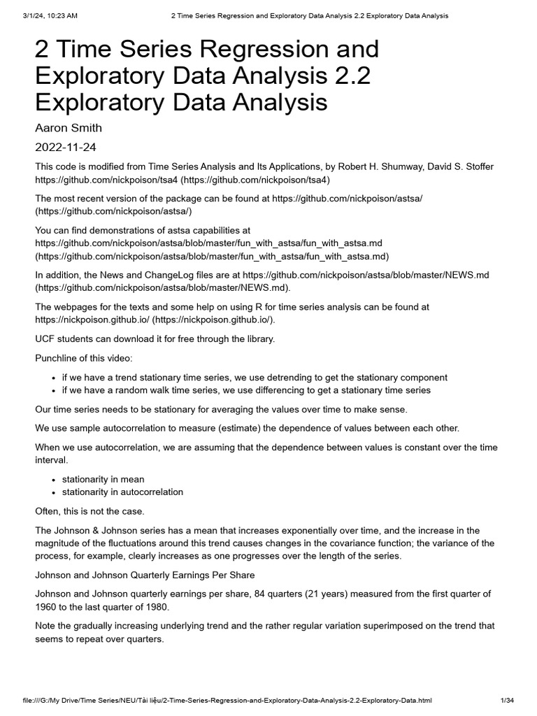 2 Time Series Regression and Exploratory Data Analysis 2.2 Exploratory Data Analysis | PDF ...