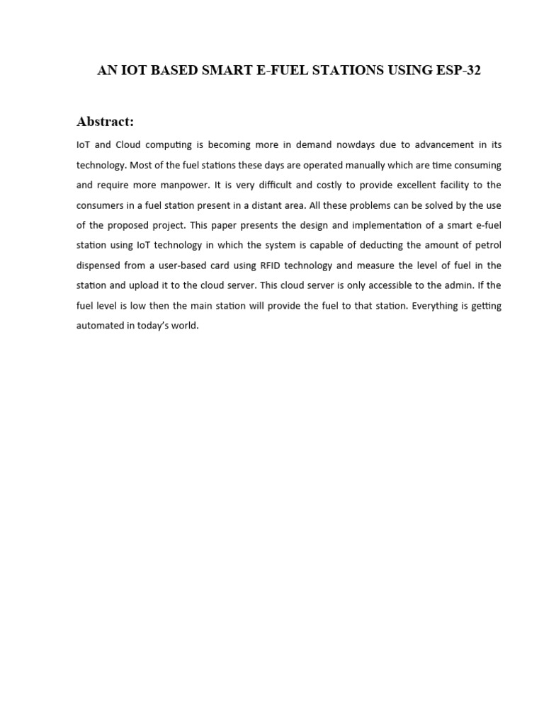 B5 An IoT Based Smart E-Fuel Stations Using ESP-32 | PDF | Integer ... B5 An IoT Based Smart E-Fuel Stations Using ESP-32 | PDF | Integer ...