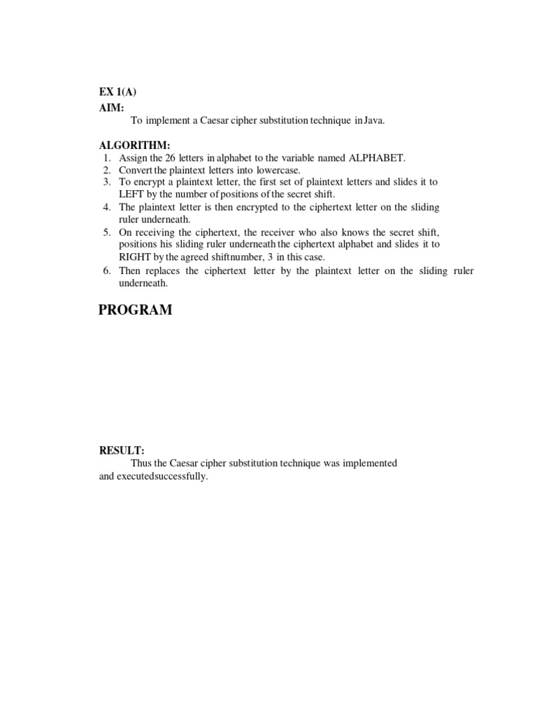 EX 1 to ex 9 aim and procedure security lab | PDF | Cipher | Encryption