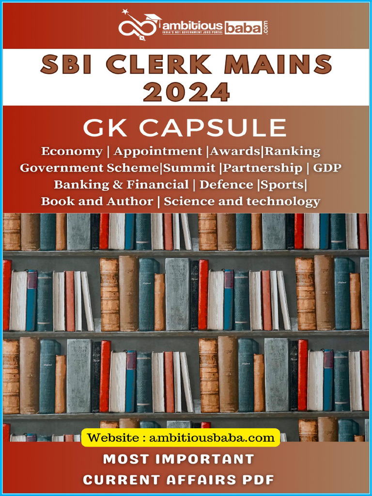 SBI Clerk Mains GK Capsule 2024 Ambitious Baba | PDF | Reserve Bank Of India