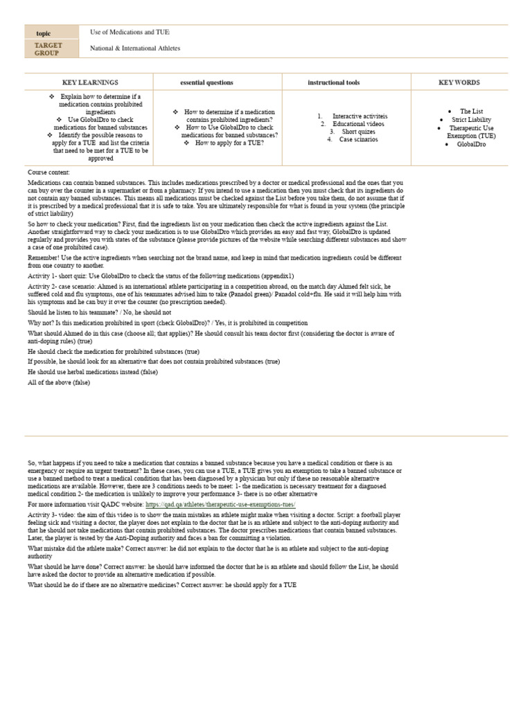 E-Learning Lesson Plan Demo | PDF | Doping In Sport | Physician