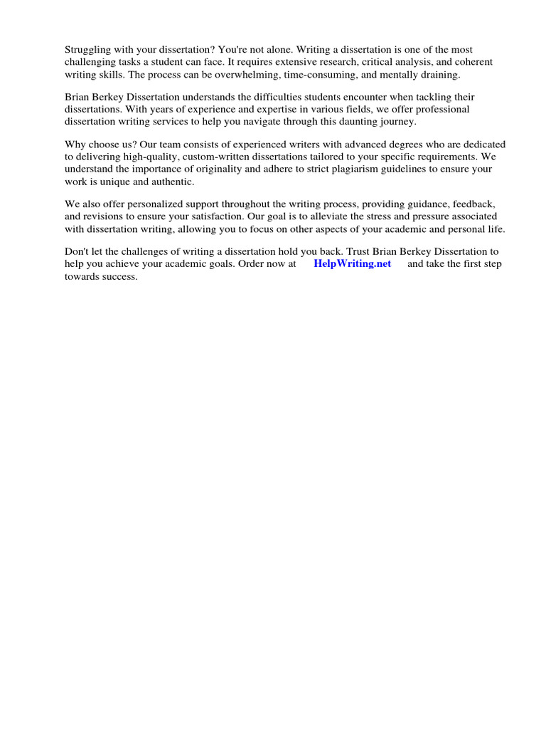 Brian Berkey Dissertation | PDF