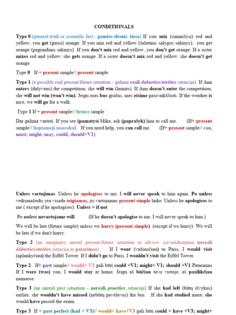 Conditionals | PDF | Grammar | Linguistics
