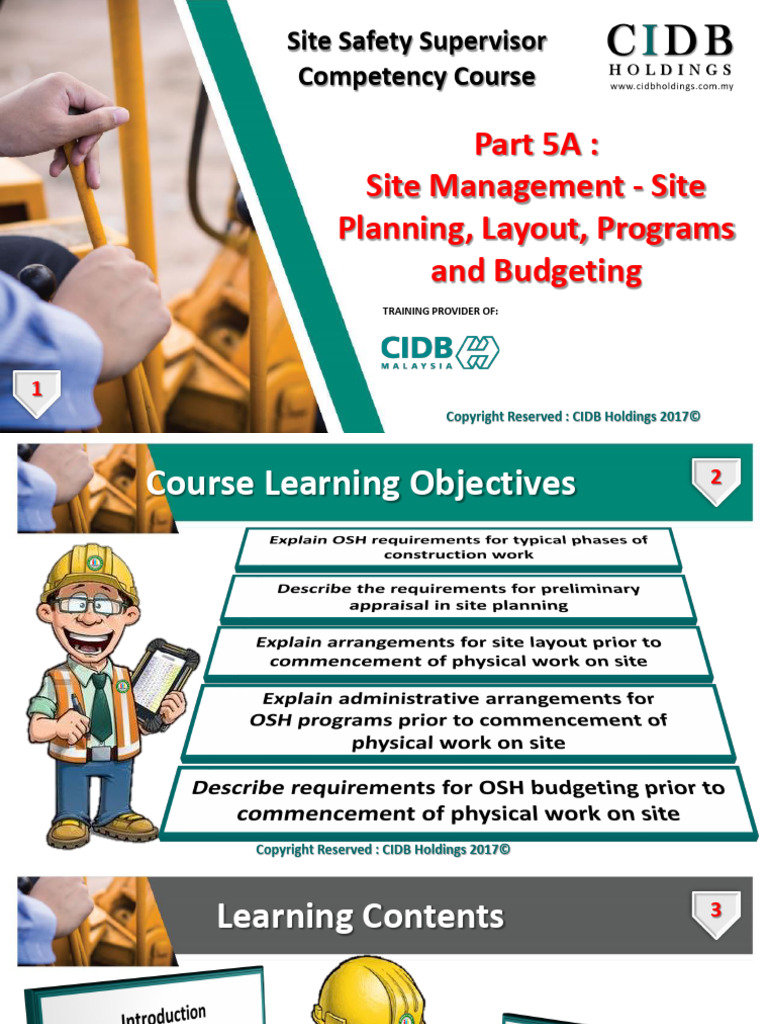 BI 005A Site Management - Layout, Planning, Programs and Budgeting ...