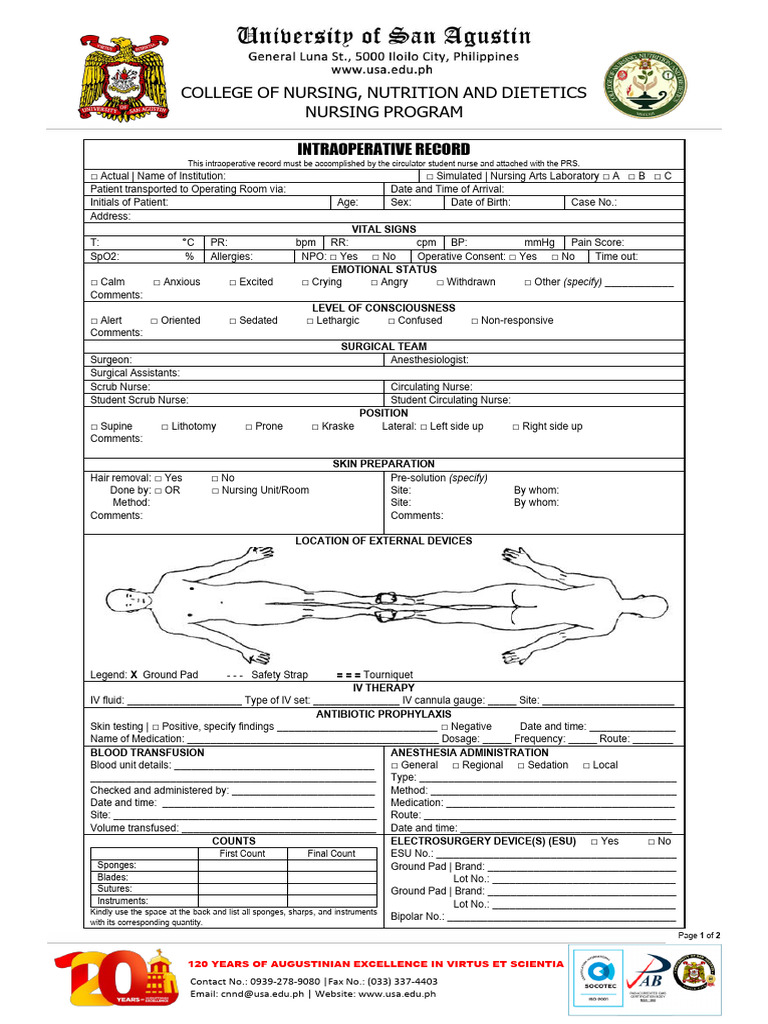 Intraoperative Record | PDF