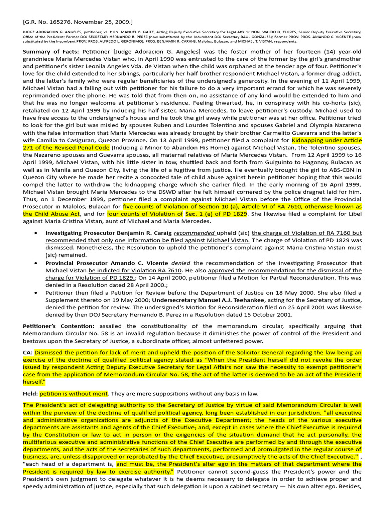 RTL Week 2 Case Digests | PDF | Pardon | Presidents Of The United States