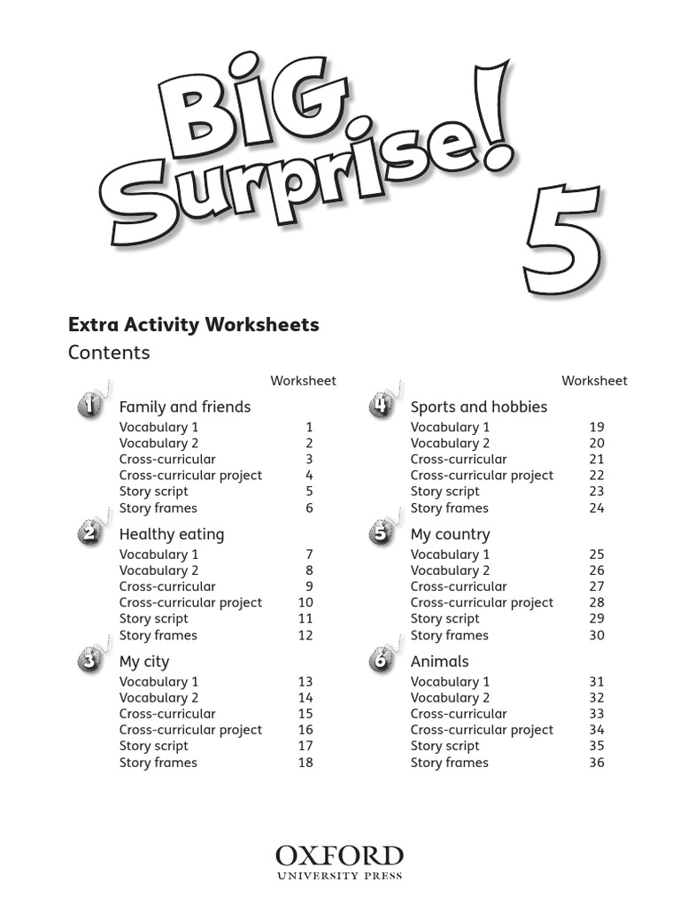 Big Surprise 5. Extra Activity Worksheets | PDF | Tsunami | Foods