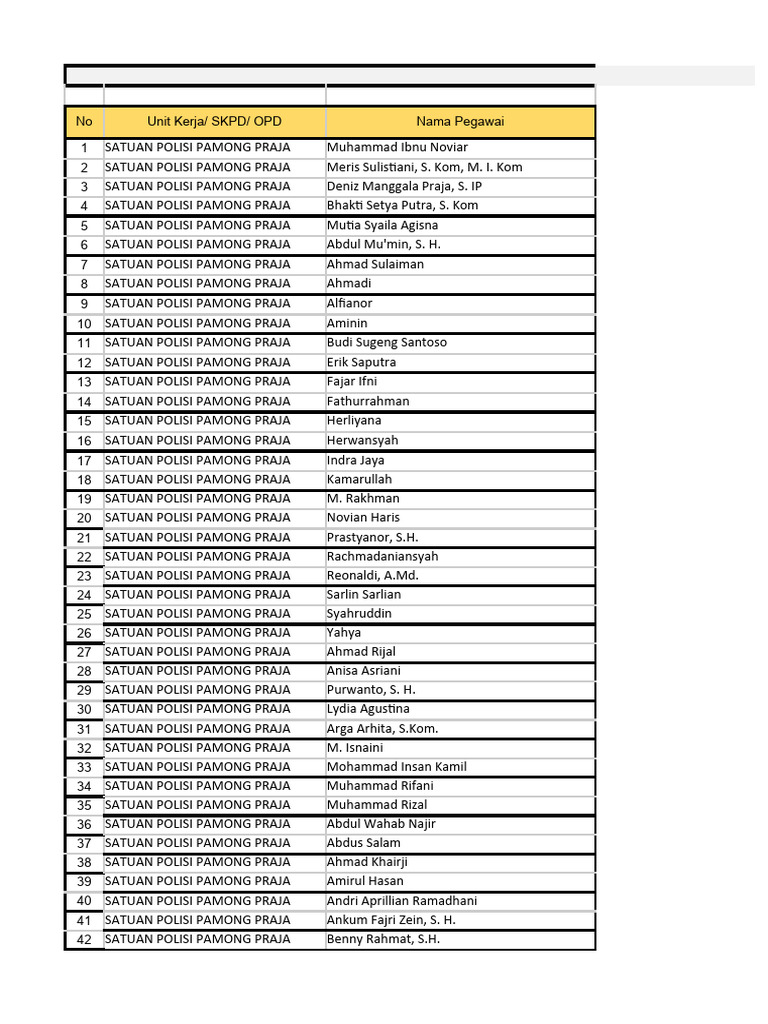 Format Data Spi Internal Pemda | PDF