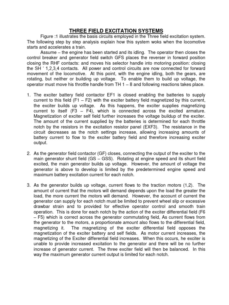 3 Field Excitation System | PDF | Relay | Resistor