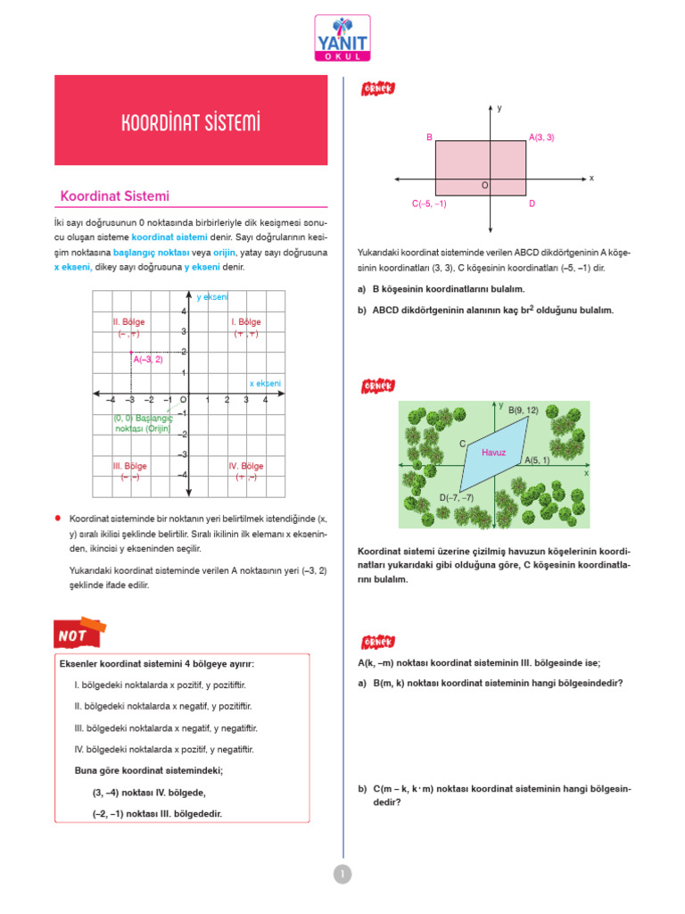 Koordinat Sistemi Ders 39 | PDF