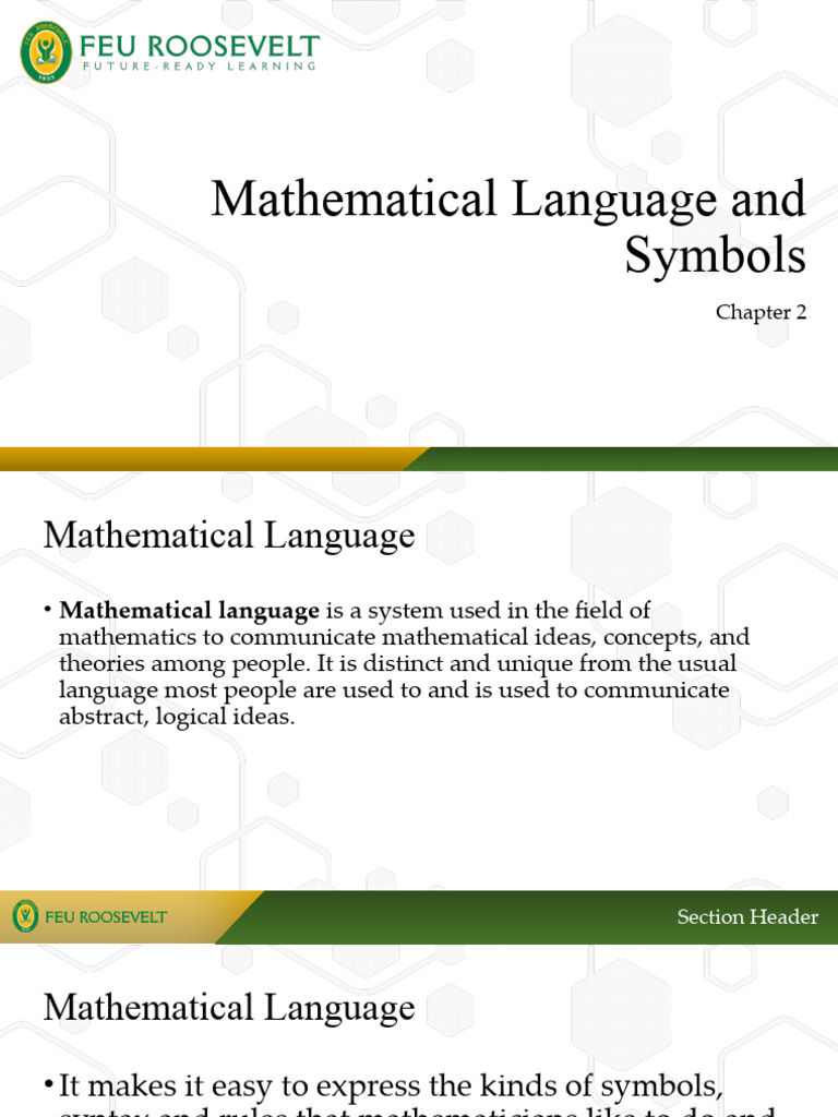 Chapter 2 Mathematical Language and Symbols | PDF | Set (Mathematics) | Mathematics
