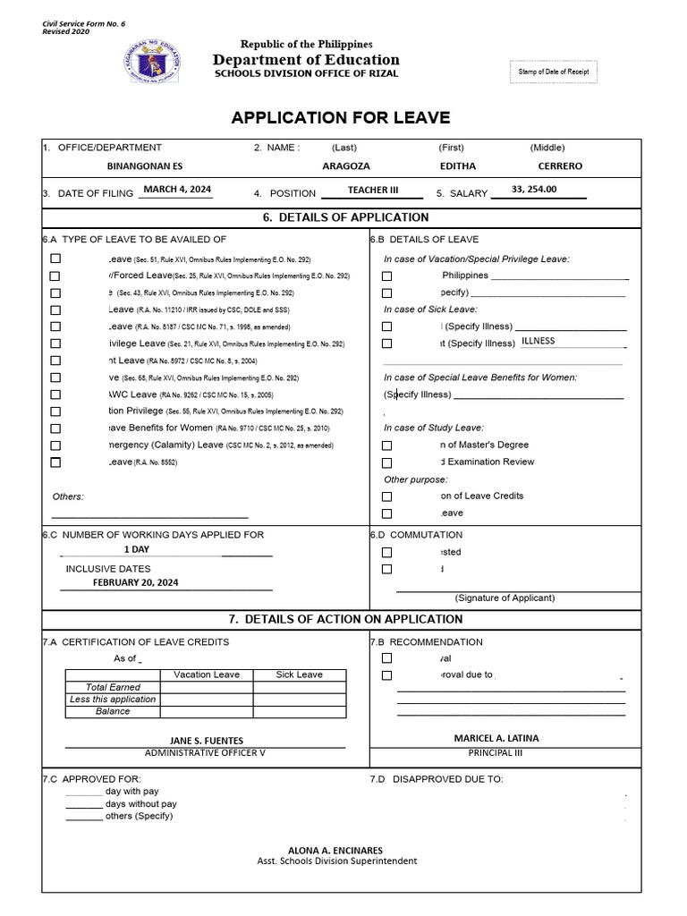 Updated Blank Leave Form 1 | PDF | Parental Leave | Employment