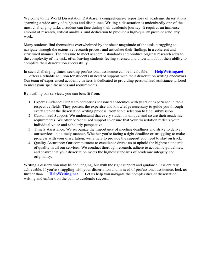 World Dissertation Database | PDF | Thesis | Libraries