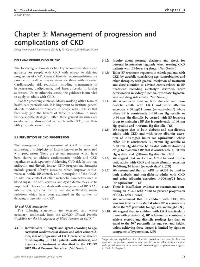 Chapter 3 Management of Progression and Compl 2013 Kidney International Sup | PDF | Chronic ...