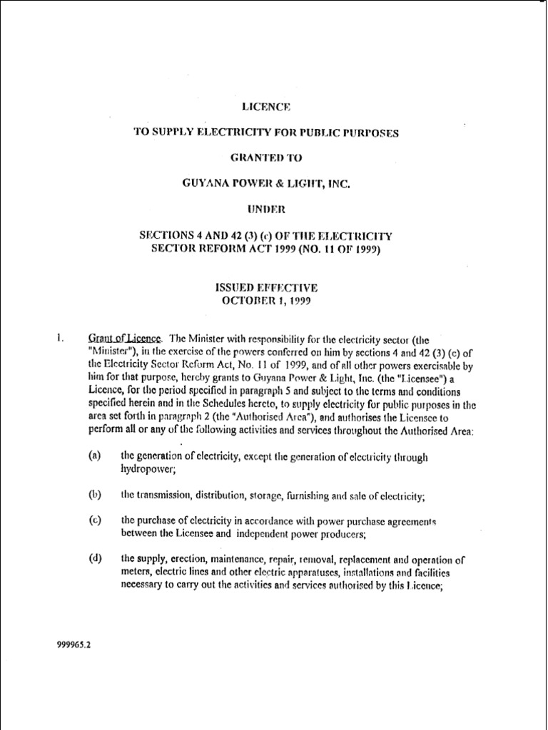 GPL Licence To Provide Electric Services | PDF