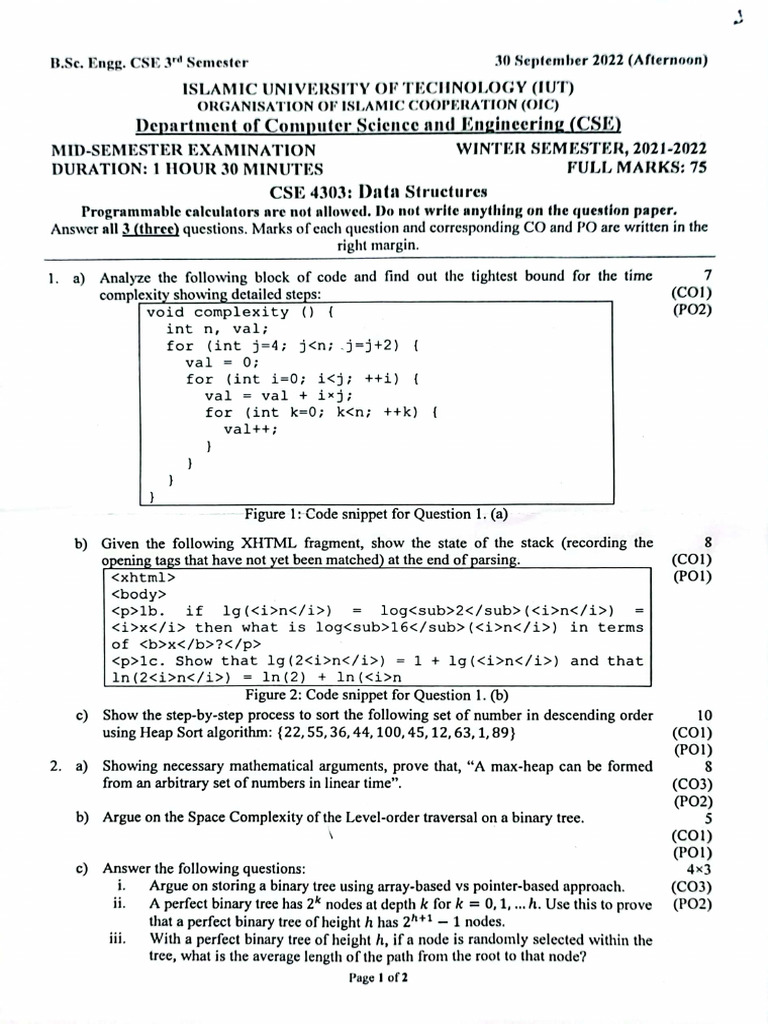 Cse 2-1 Mid 2021-22 | PDF