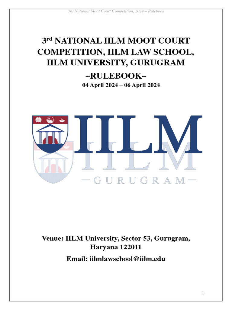 3rd IILM NMCC Rules | PDF | Note (Typography) | Justice