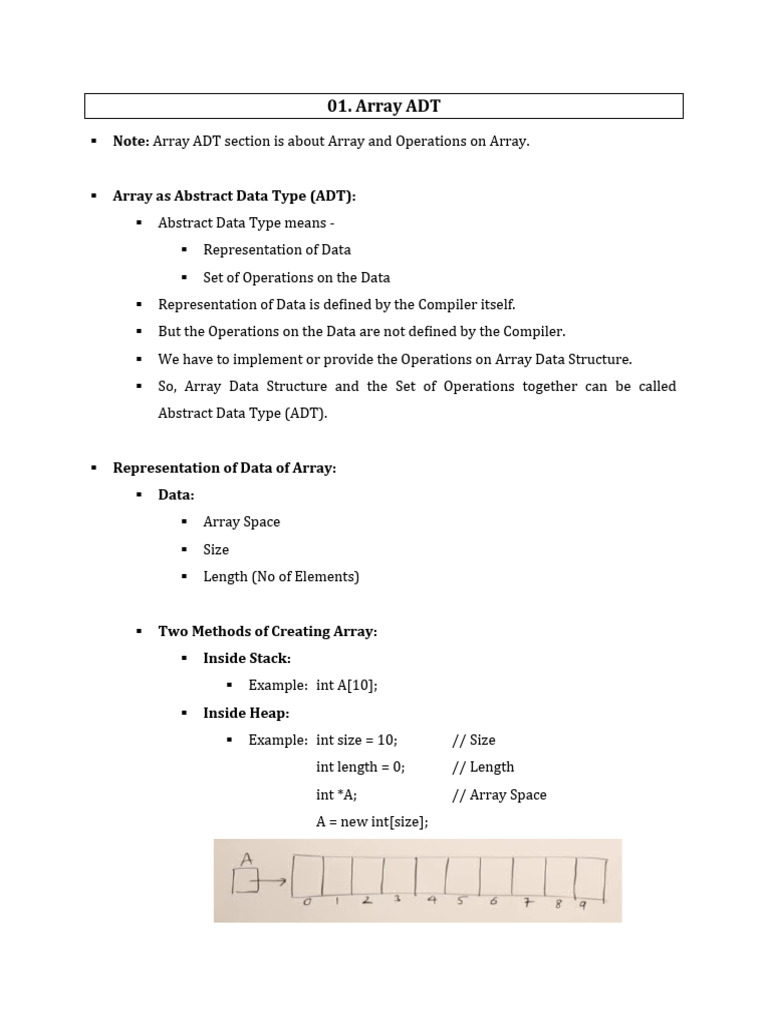 Array ADT | PDF | Teaching Methods & Materials