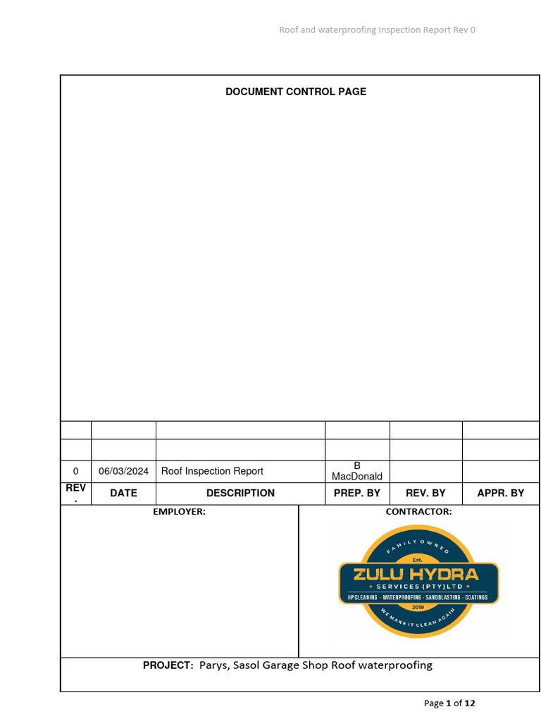 Roof and Waterproofing Inspection Report 06032024 | PDF | Roof | Leak