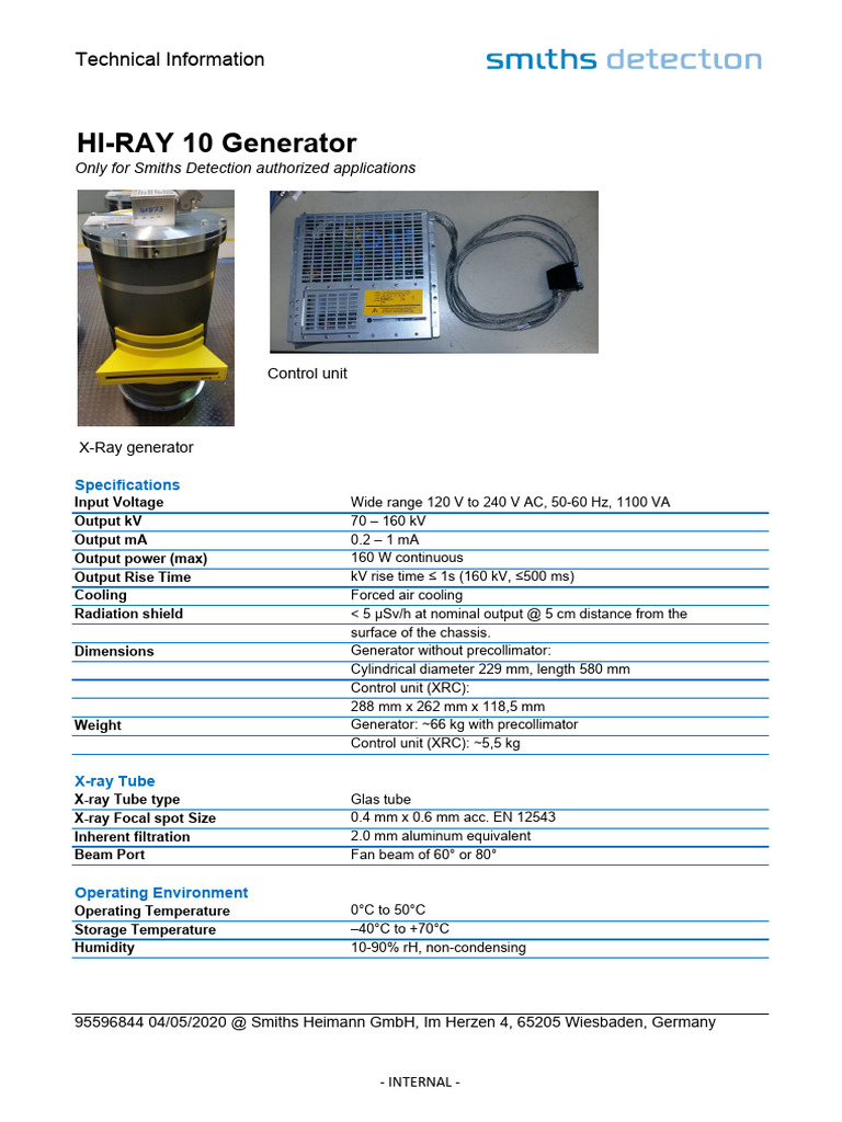 HI-RAY 10 Generator Specifications | PDF