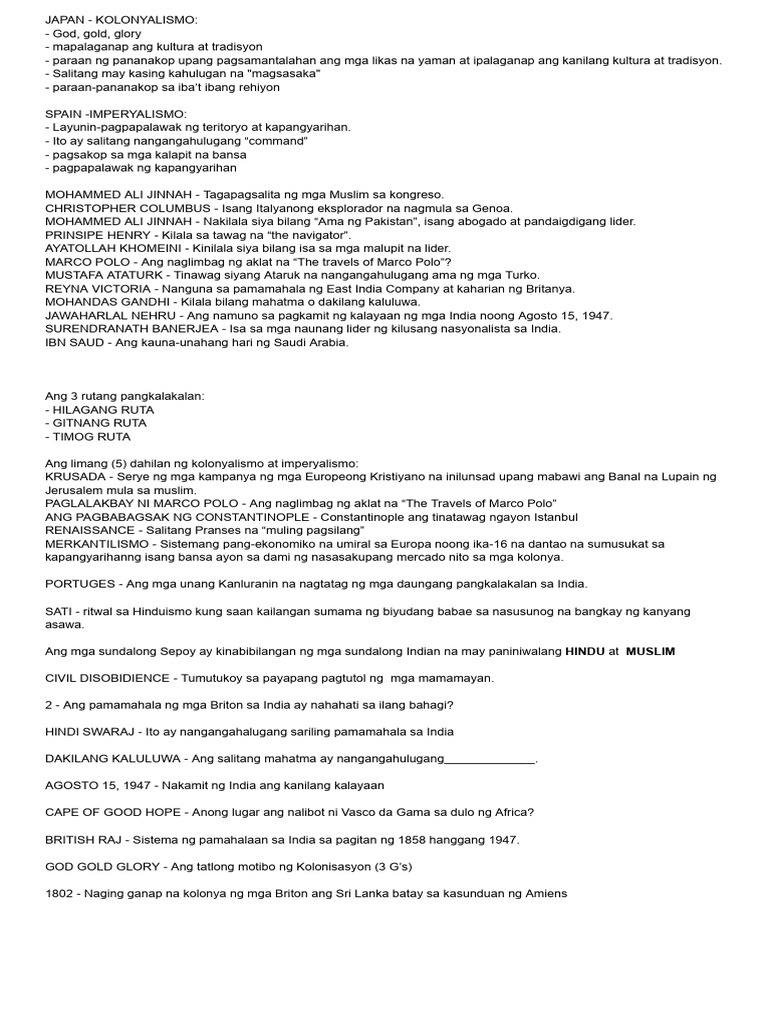 Ap 3rd Monthly Reviewer | PDF