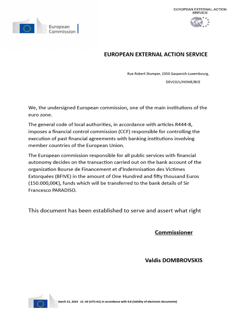 EU Financial Control Commission Document | PDF