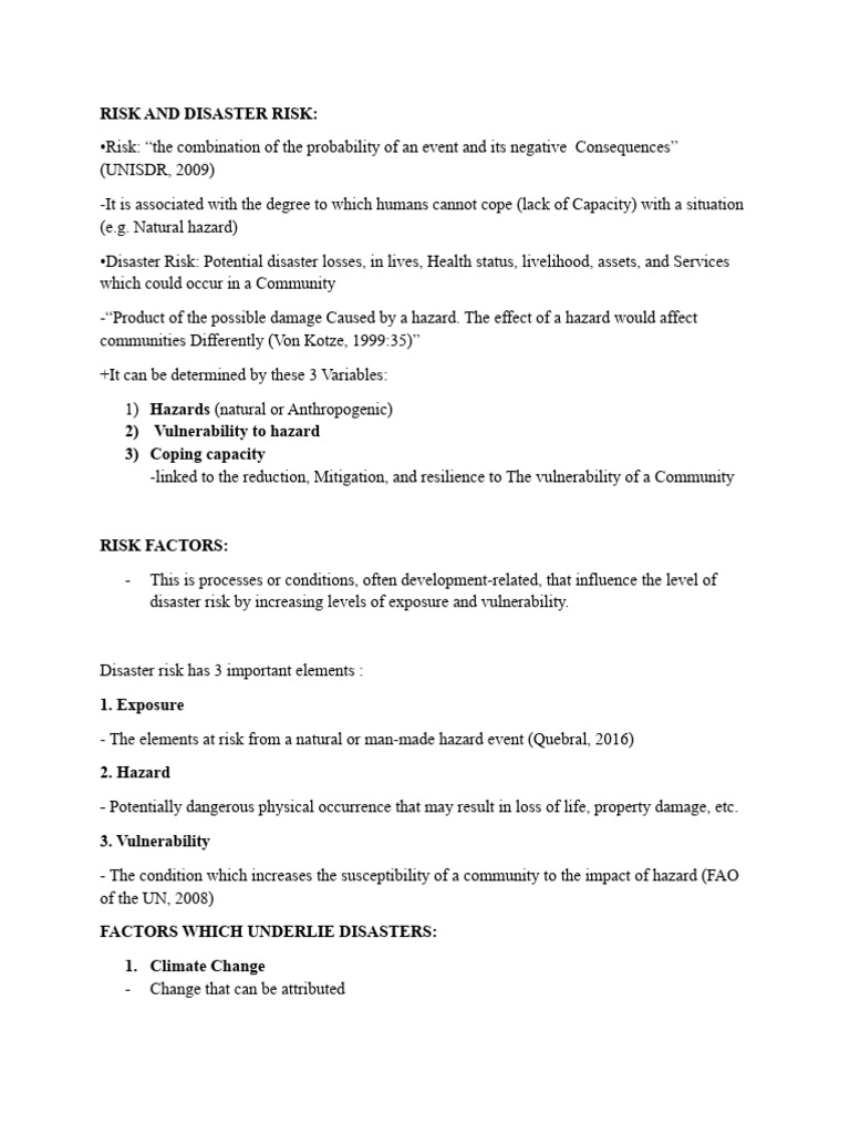 DRRR Notes | Download Free PDF | Hazards | Natural Disasters