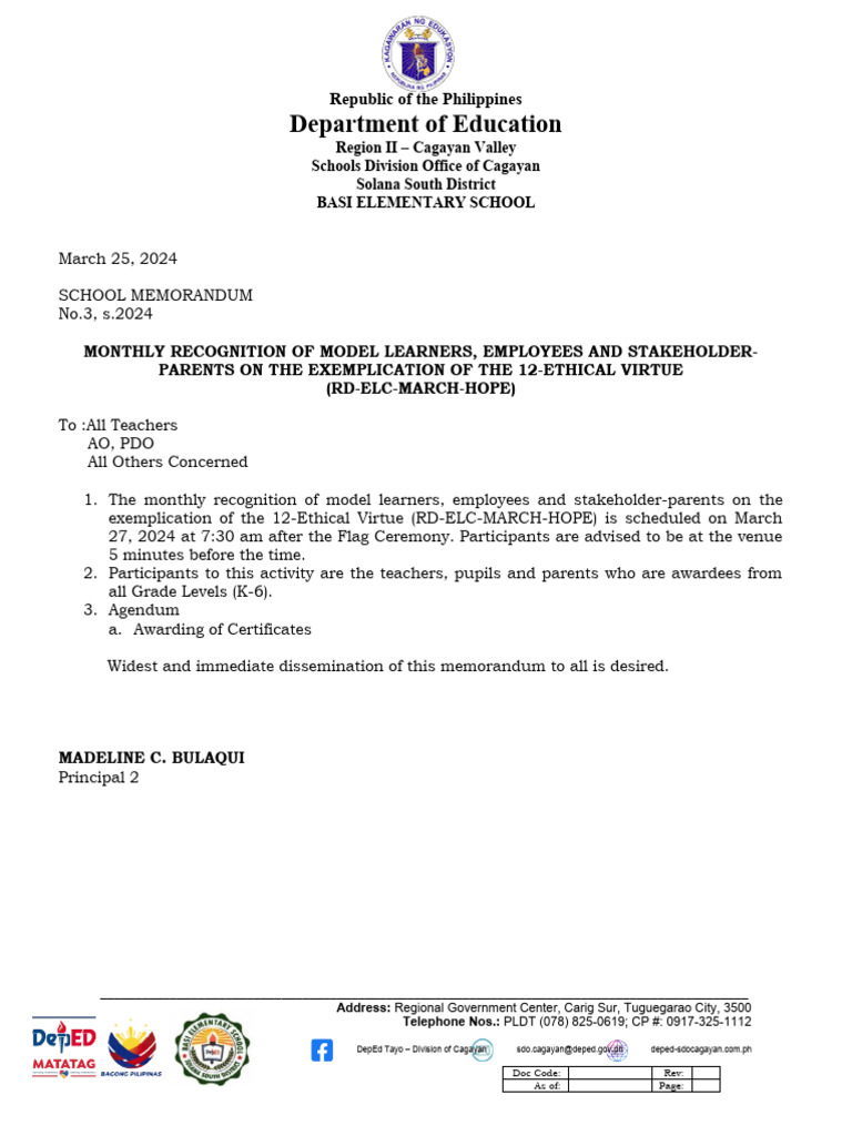 RD Elc Basi Es 2023 2024 | PDF | Philippines