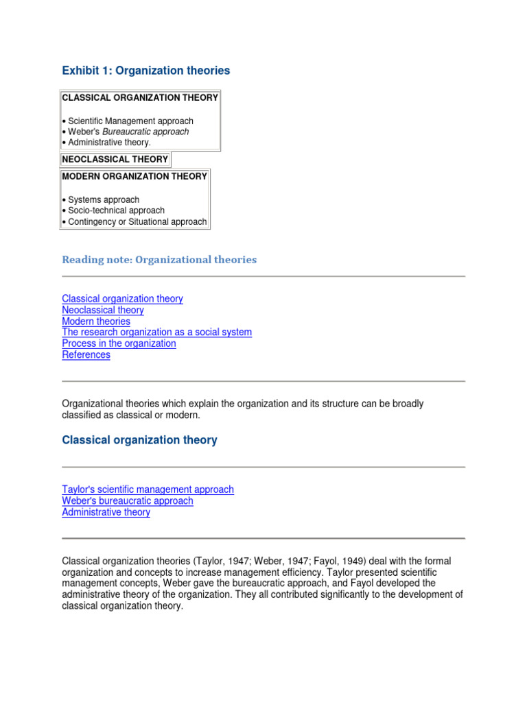 Classical vs. Neoclassical Management Theories | PDF | System