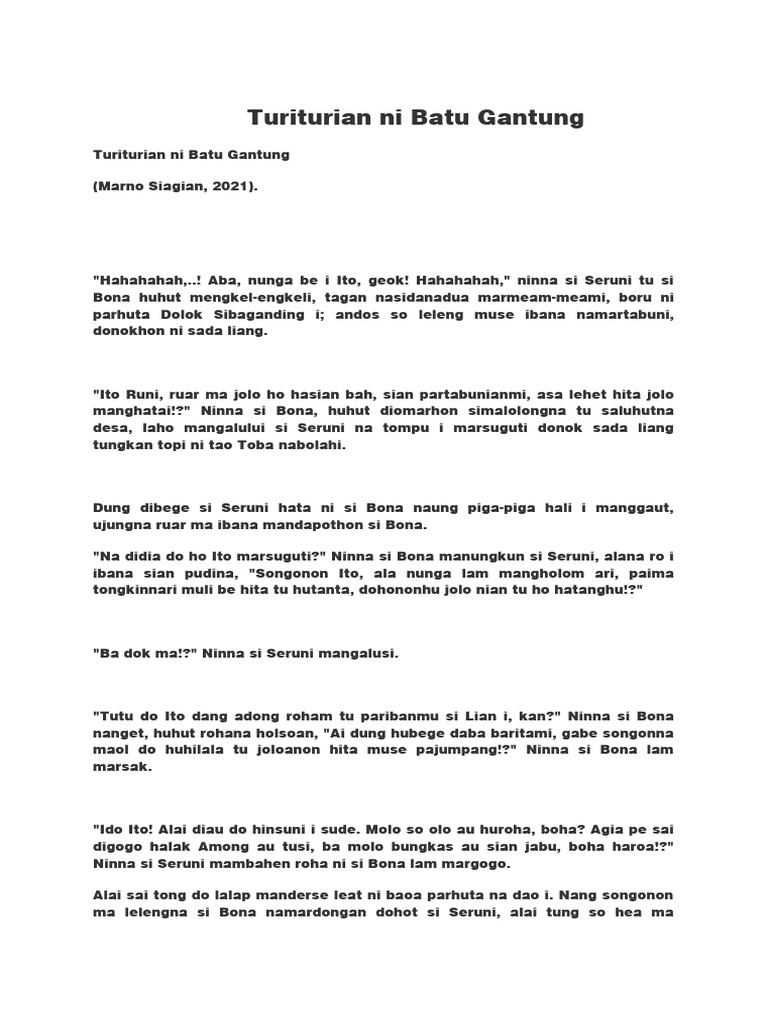 Turiturian Ni Batu Gantung | PDF | Seni
