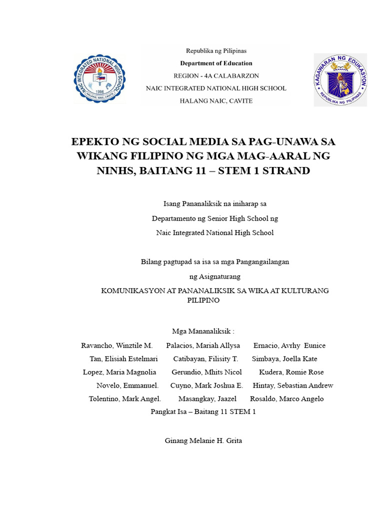 STEM 1 GROUP 1 Pananaliksik | PDF