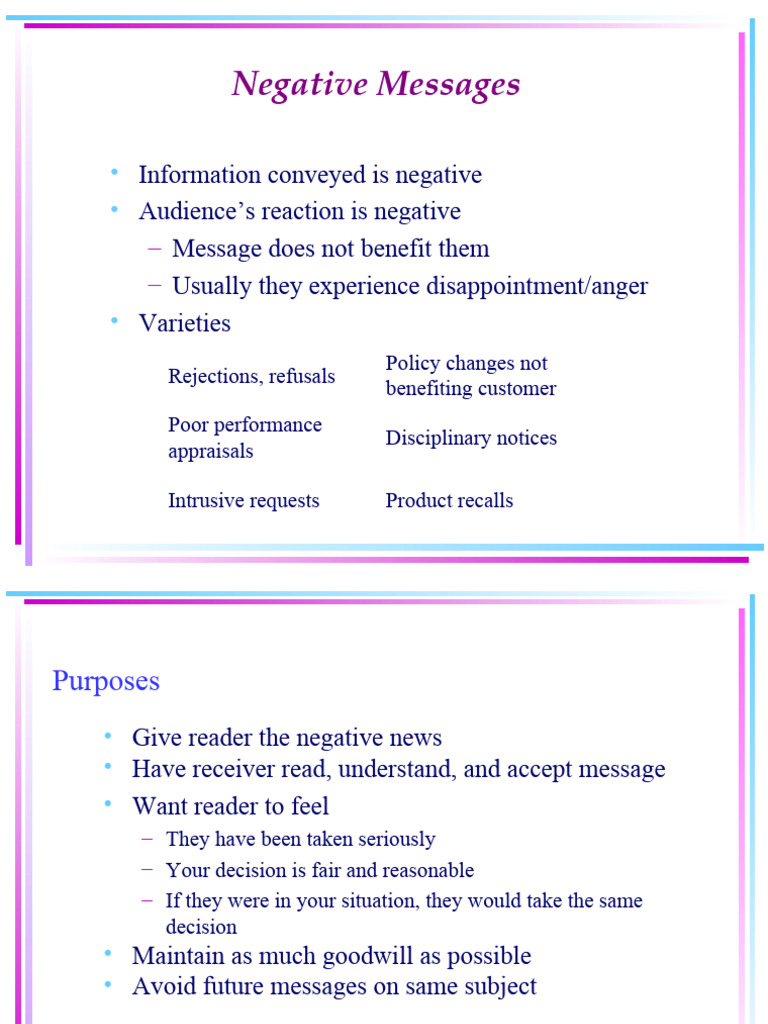 Negative Messages | Download Free PDF | Social Psychology | Psychology
