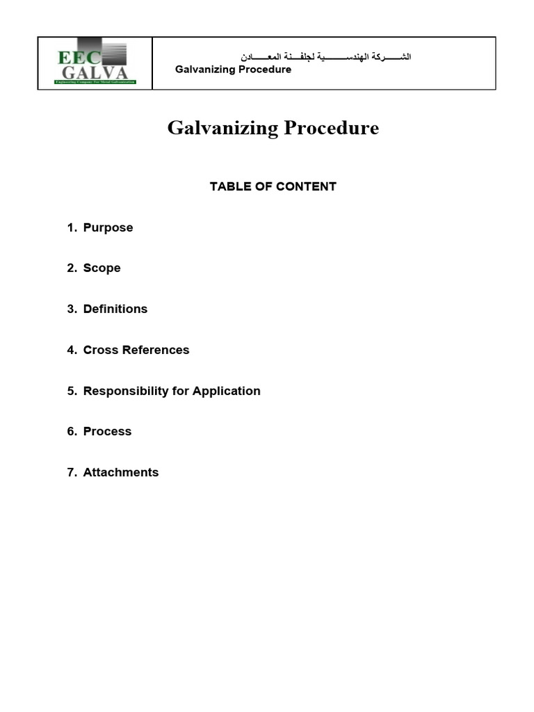 Galvanizing Procedure | Download Free PDF | Pipe (Fluid Conveyance) | Quality Assurance