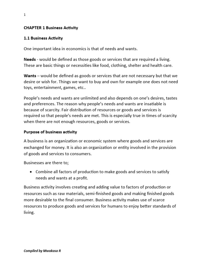 Form 3 Business Studies Notes CH 1-3 | PDF | Franchising | Entrepreneurship