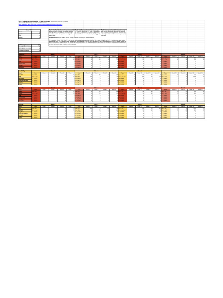 GG Wave LP Spreadsheet v1.2 | PDF | Weight | Management Of Obesity