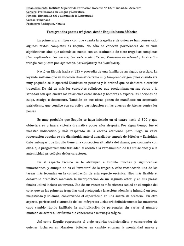 Tres Grandes Trágicos | PDF | Esquilo | Tragedia griega