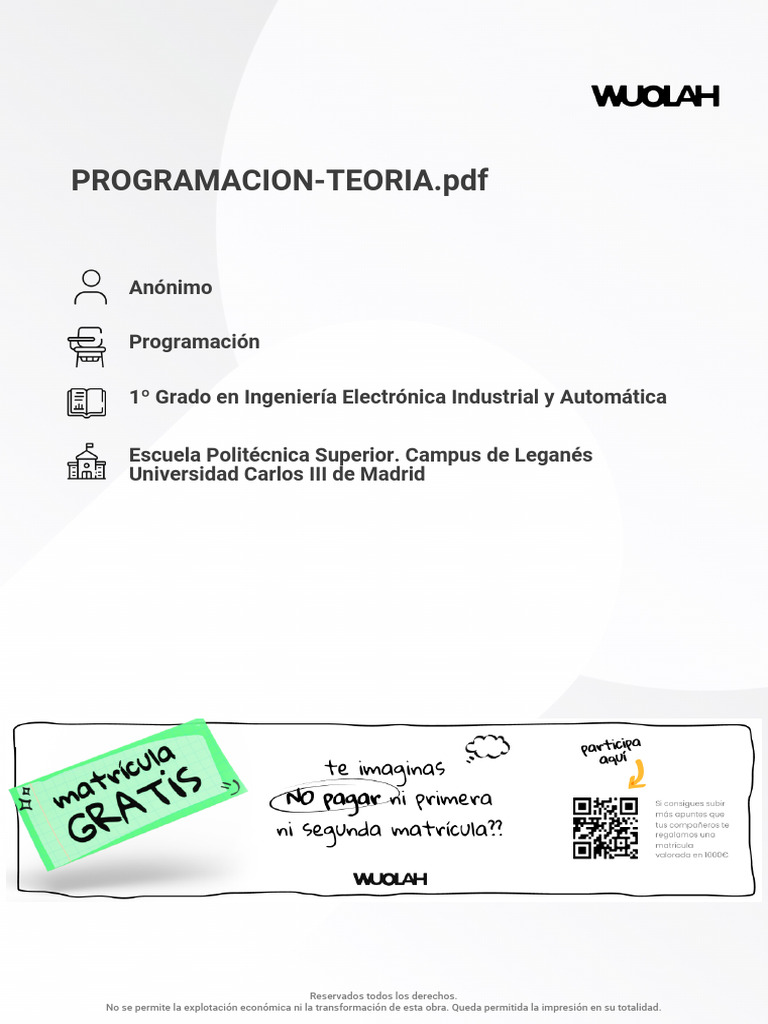 Wuolah Free Programacion Teoria | PDF | Lenguaje de programación | Programación
