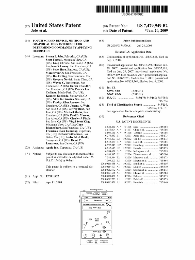 Multi-Touch Command Heuristics Patent | PDF | Camera | Graphical User ...